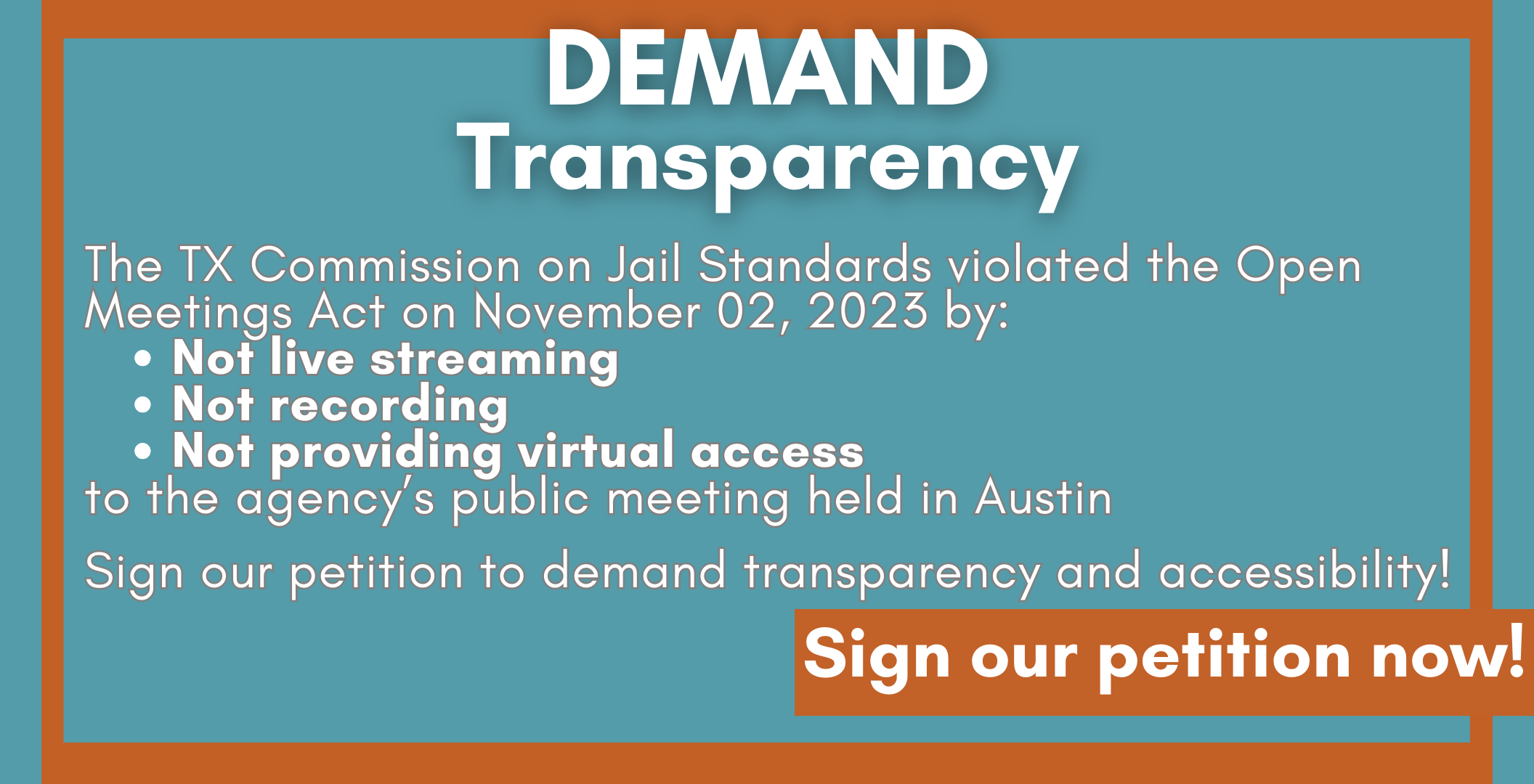 Demand transparency from TCJS - Texas Jail Project - Texas Jail Project